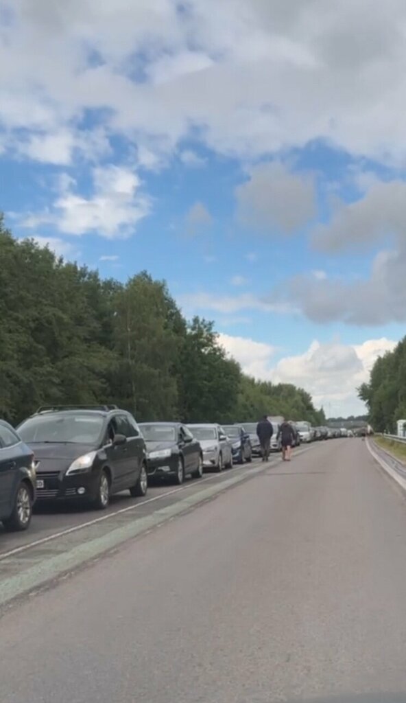Sınır kapısı Tarptautinis pasienio kontrolės punktas Medininkai, Vilnius Vilayeti, foto