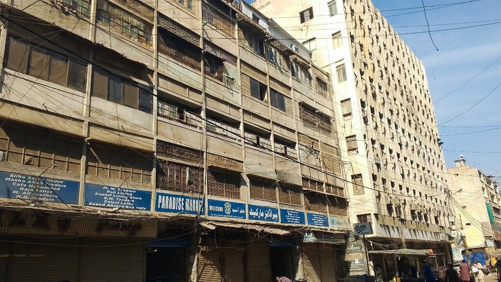 Alışveriş merkezleri Co-operative clothe market, Karaçi, foto