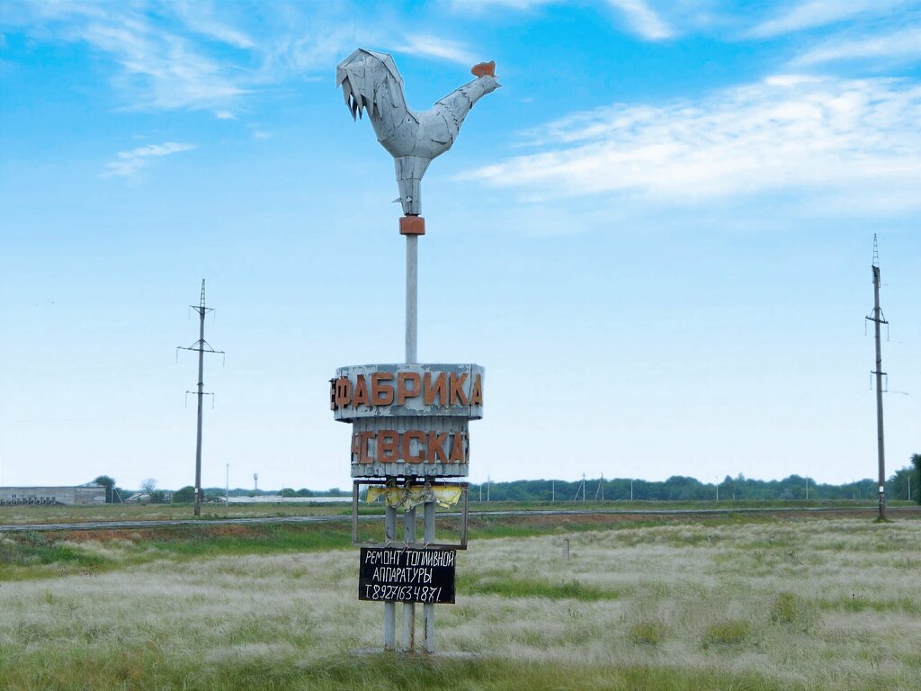 Giriş işareti Птицефабрика Пугачёвская, Saratovskaya oblastı, foto