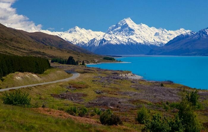 Dağ zirvesi Aoraki Mount Cook, Dünya, foto