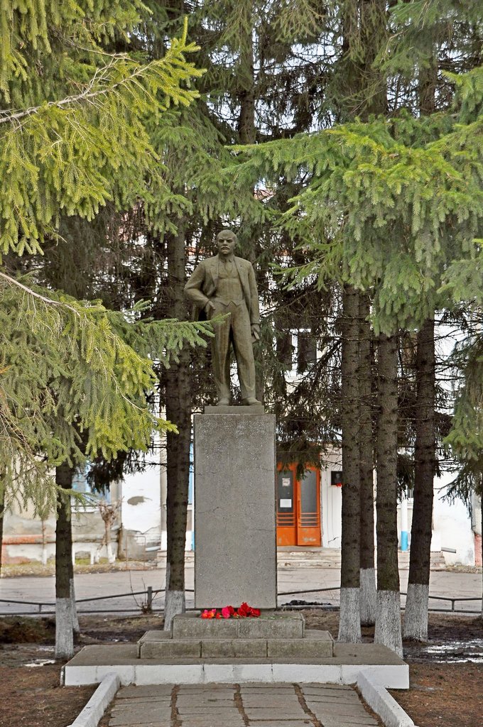 Anıt, heykel В.И. Ленин, Omskaya oblastı, foto