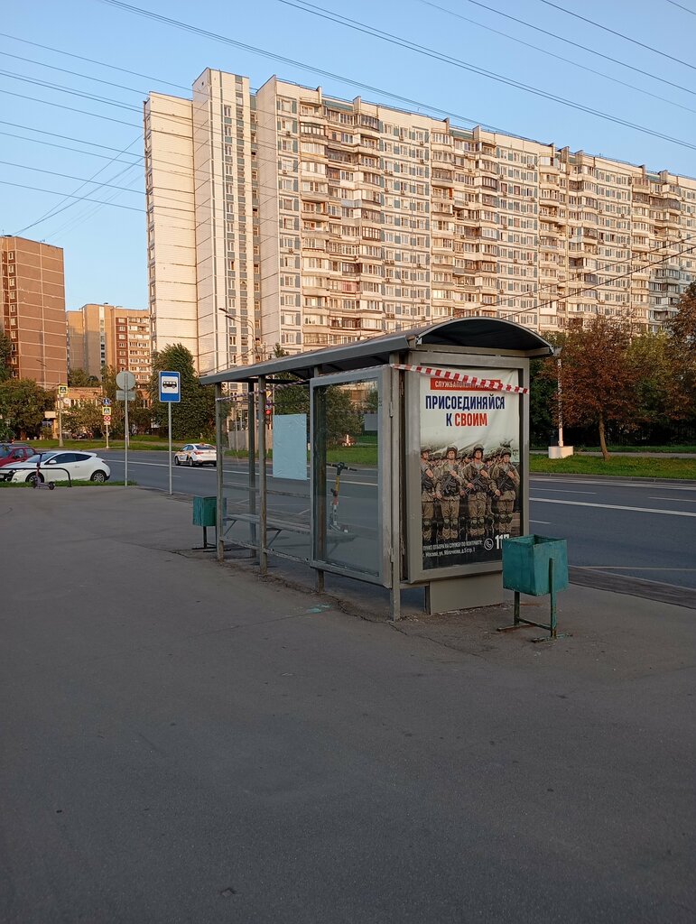 Toplu taşıma durağı Marshal Golovanov Street, Moskova, foto