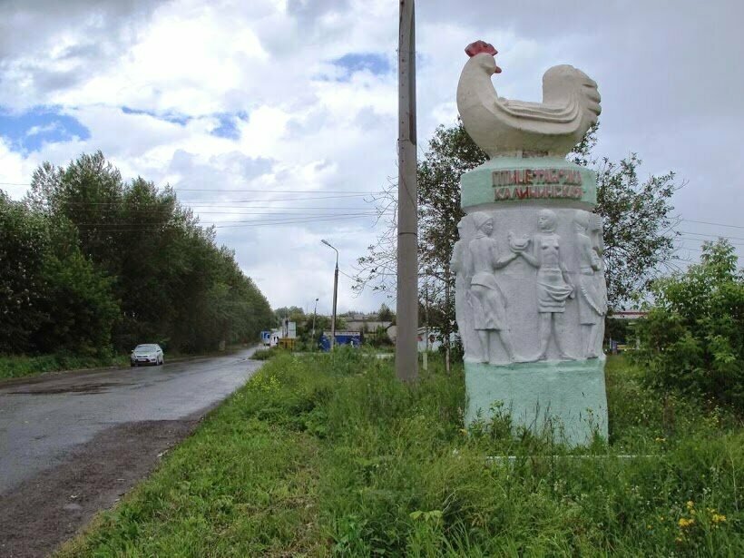 Giriş işareti Птицефабрика Калининская, Permski krayı, foto