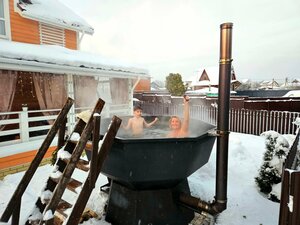 Частный Дом с Баней и Банным чаном (Dubovy pereulok No:14, derevnya Snegiryovka), otel  Saint‑Petersburg ve Leningradskaya oblastından
