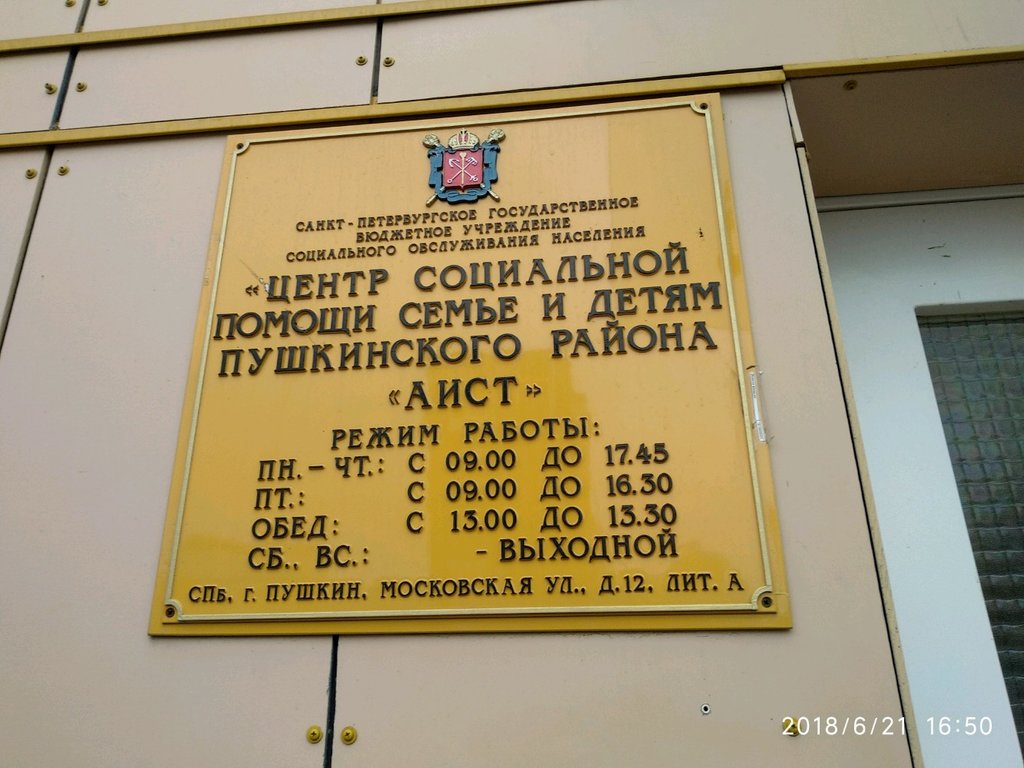 Sosyal yardım kuruluşları Центр социальной помощи семье и детям Пушкинского района Аист, Saint‑Petersburg, foto