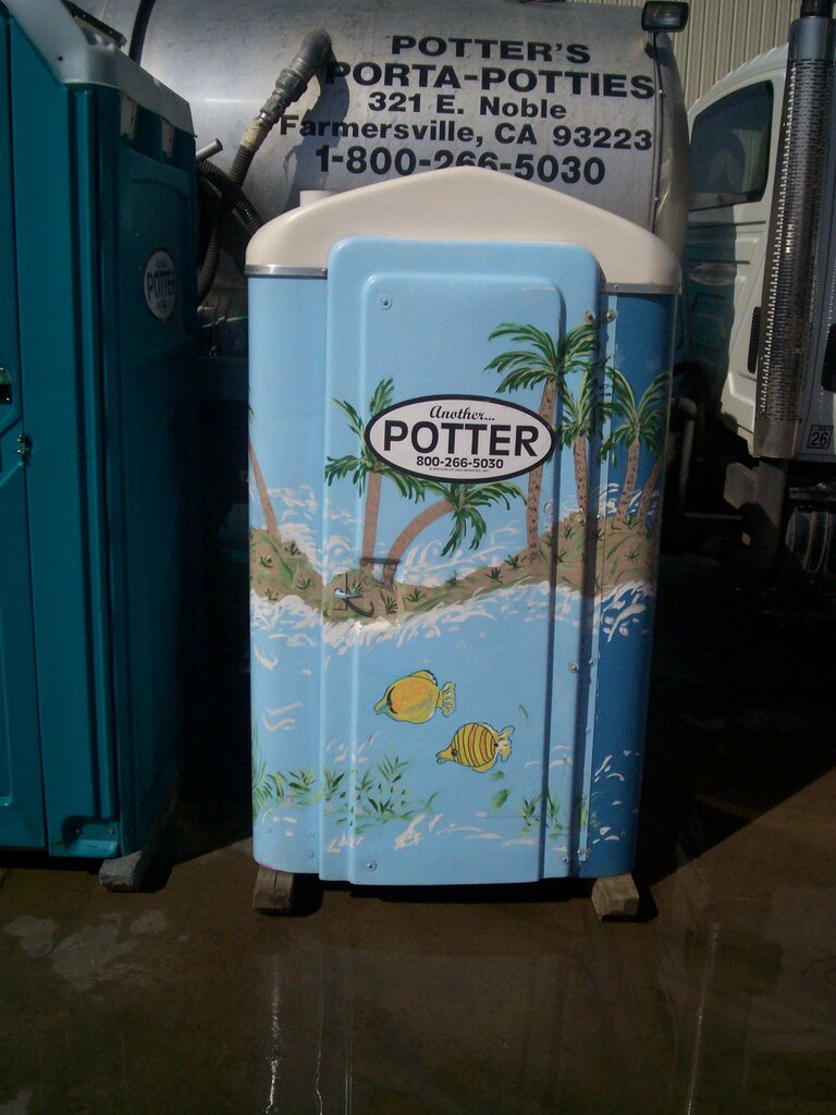 i̇nşaat firmaları Potter's Porta-Potties, Kaliforniya Eyaleti, foto