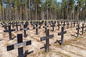 Немецкое кладбище (Homieĺskaja voblasć, Ragachowski District, Zbarowski Rural Council, Nemetskoye voyennoye kladbishche), turistik yerler  Gomelskaya oblastından