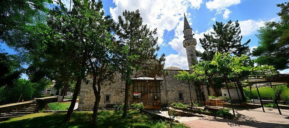 Park, sokak heykeli Tarihi Yedigöz Kemeri, Edirne, foto