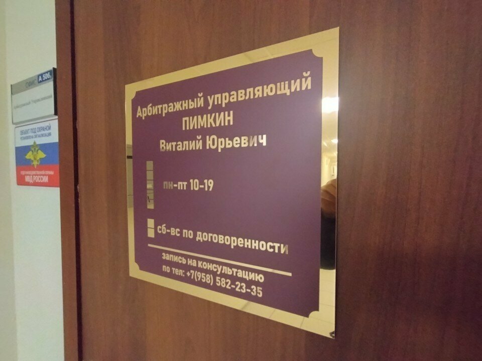 Hukuk büroları Арбитражный управляющий Пимкин В. Ю., Saint‑Petersburg, foto