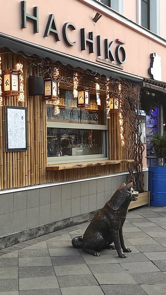 Anıt, heykel Хатико, Moskova, foto