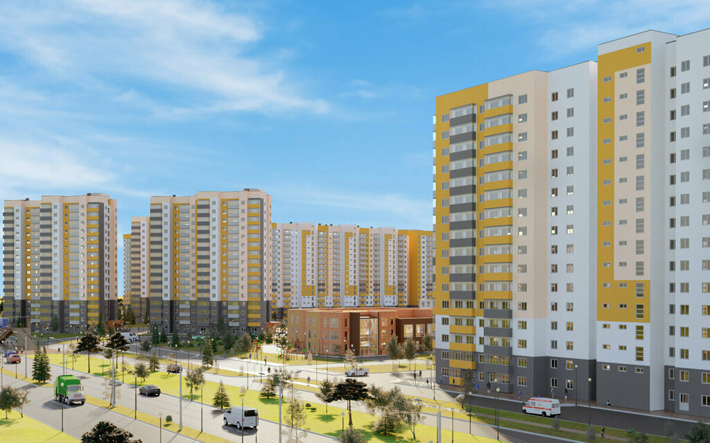Konut blokları Nanjul-Solnechnyi, Krasnoyarsk, foto