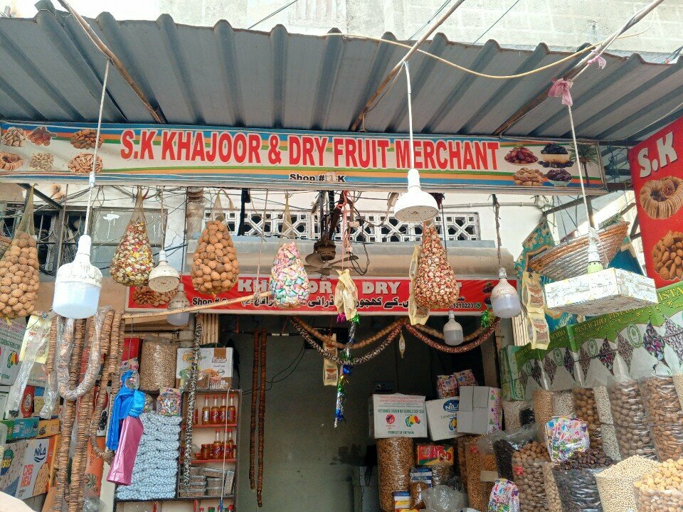 Kuruyemiş, atıştırmalık, kuru meyve S. k khajoor, Karaçi, foto