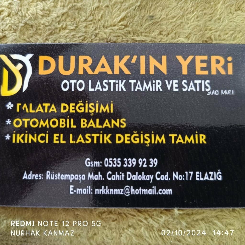 Jant ve lastikçiler Durak'ın Yeri Oto Lastik, Elazığ, foto