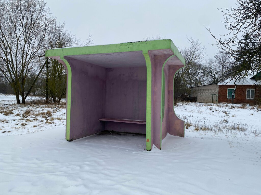 Toplu taşıma durağı Asinawka, Vitebskaya oblastı, foto