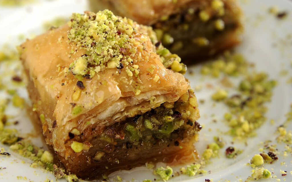 Pasta, şekerleme ve tatlı Baklava Dünyası, İstanbul, foto
