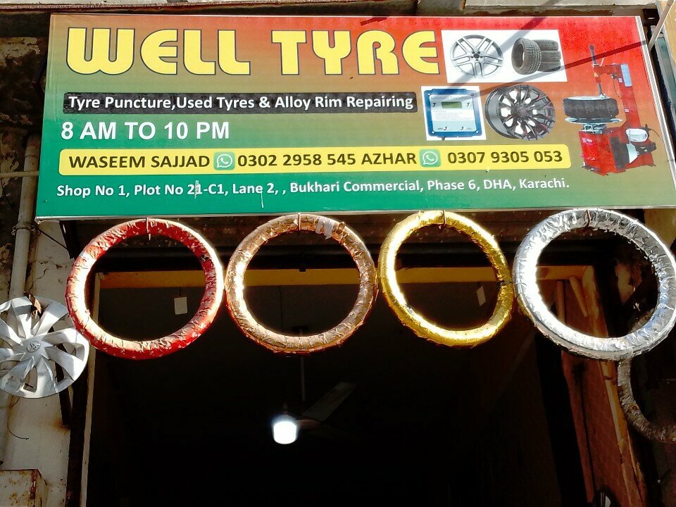 Jant ve lastikçiler Well Tyre, Karaçi, foto