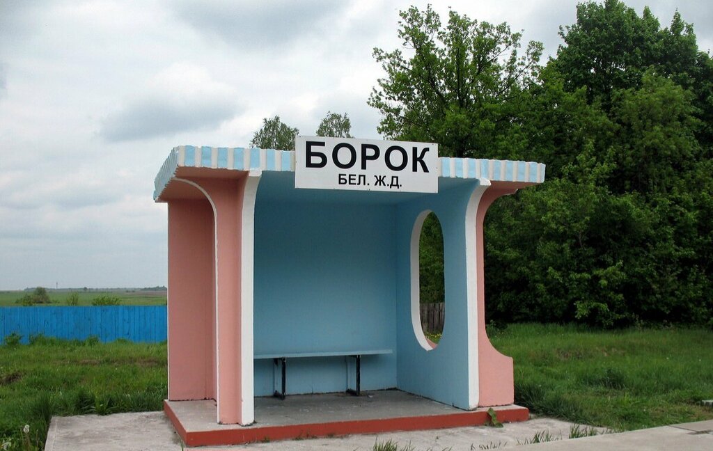 Tren istasyonu prypynačny punkt Barok, Gomelskaya oblastı, foto