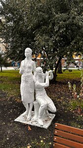 Юноша и девушка (Republic of Bashkortostan, Ishimbay, Detskiy skver), park, sokak heykeli  İşimbay'dan