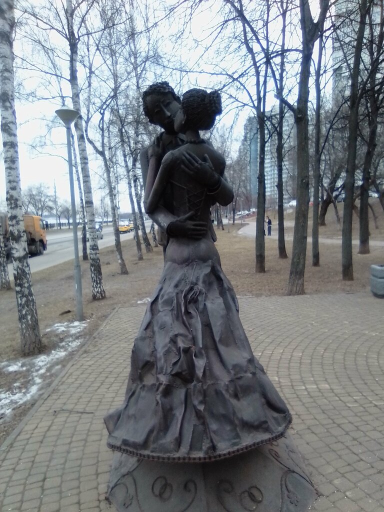 Park, sokak heykeli Встреча влюблённых, Moskova, foto