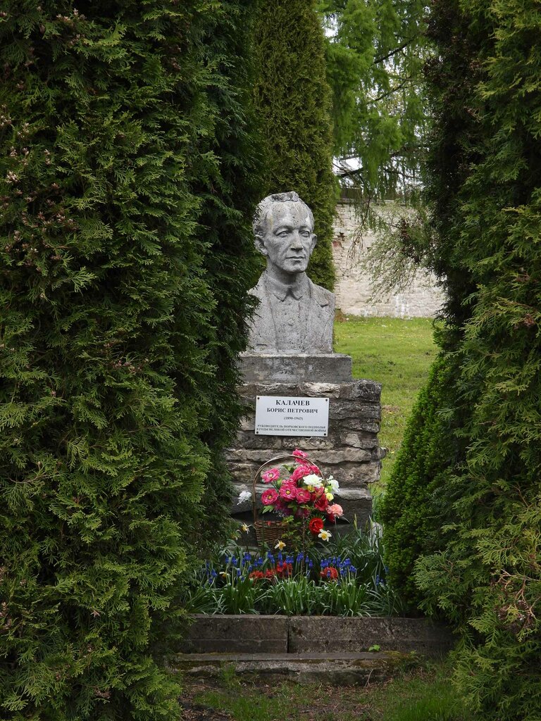 Anıt, heykel Б.П. Калачёв, Porhov, foto