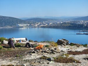 Место для пикника (gorodskoy okrug Magadan, poluostrov Staritskogo), piknik alanı  Magadan'dan
