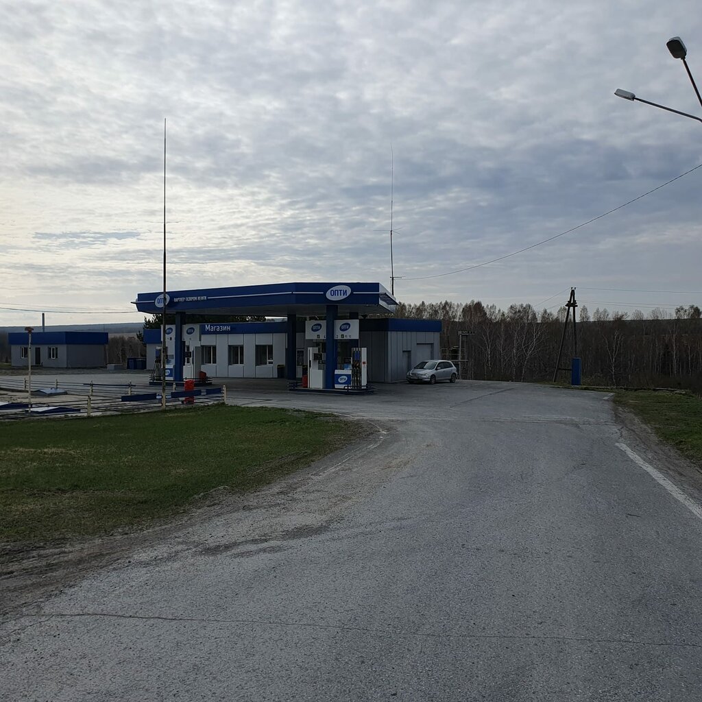 Benzin istasyonu Опти, Krasnoyarski krayı, foto