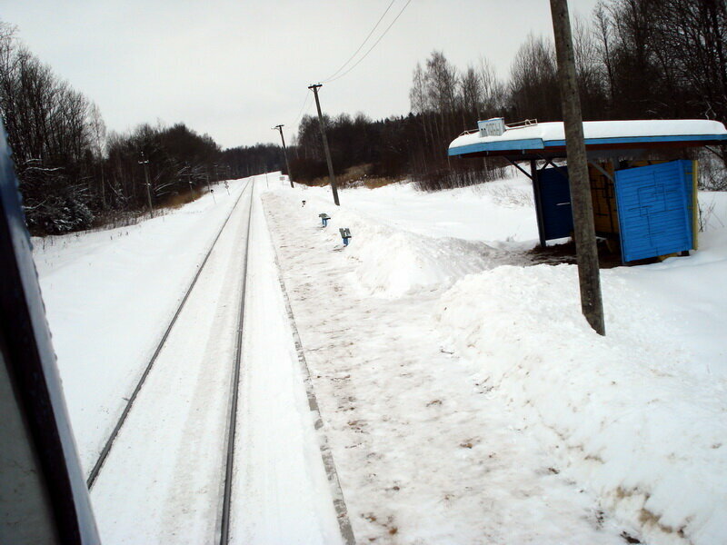 Tren istasyonu prypynacny punkt Ziaby, Vitebskaya oblastı, foto