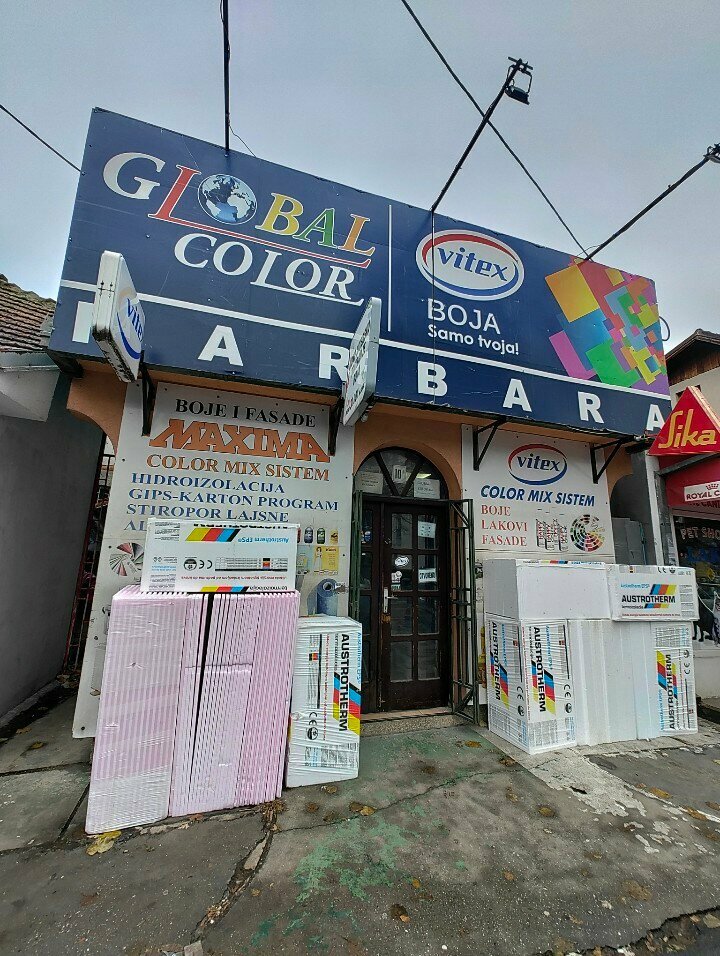 Boya ve cila malzemeleri üretim ve satış yerleri Global Color, Belgrad, foto