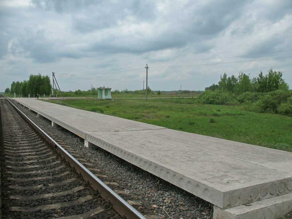 Tren istasyonu Grushawka Station, Gomelskaya oblastı, foto