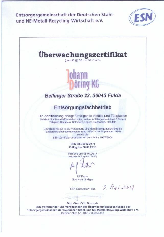 Geri dönüşüm merkezleri Johann Döring GmbH & Co. Kg Schrott- und Metallgroßhandlung, Fulda, foto