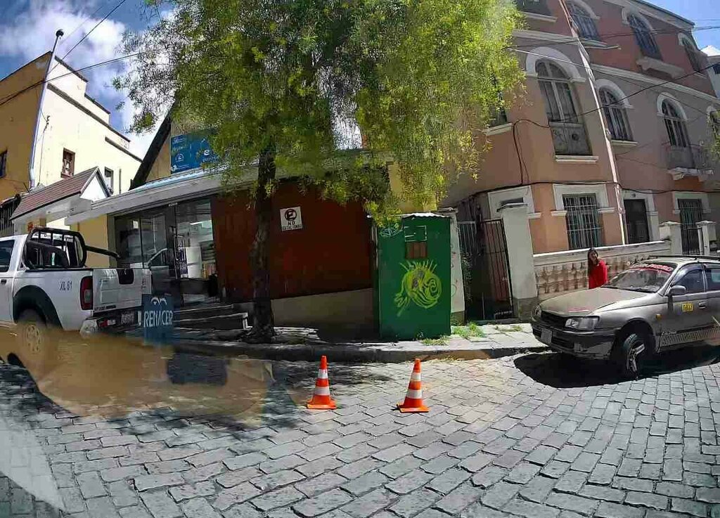 Geçiş noktaları, güvenlik kontrol alanı Security Post, La Paz, foto