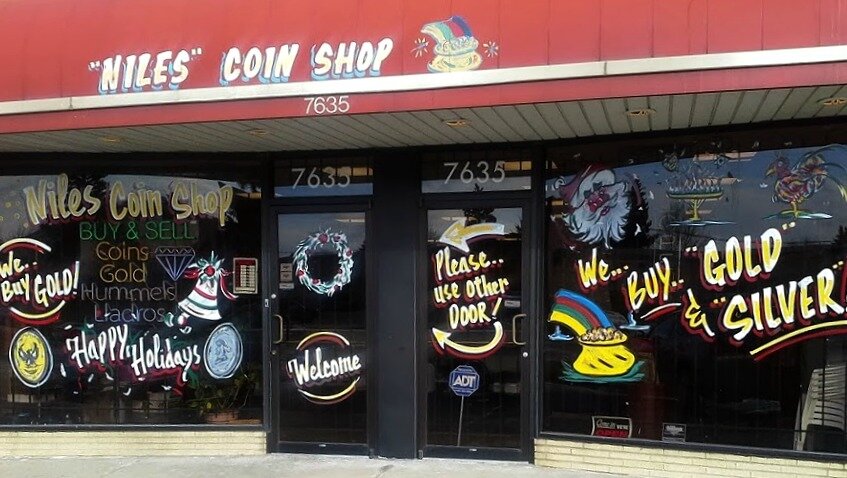 Antikacı dükkanları Niles Coin Shop, İllinois, foto