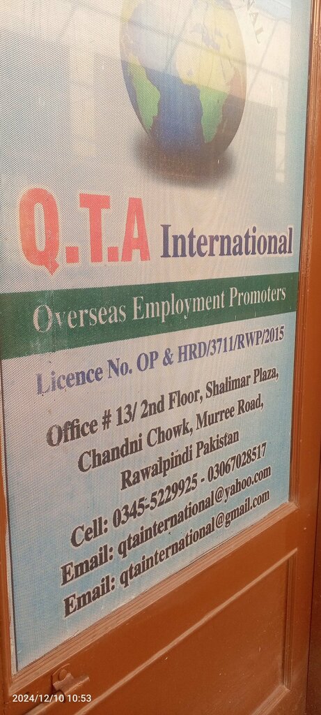 Sendikalar Q. T. A International Overseas Employment Promoters, Rawalpindi, foto