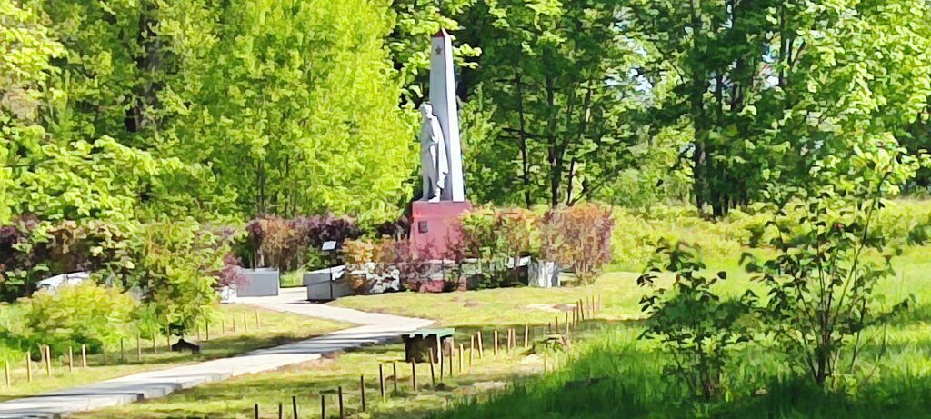 Anıt, heykel Братская могила советских воинов и партизан ВОВ, Vitebskaya oblastı, foto