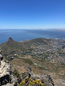 Table Mountain (Western Cape Province, Cape Town, Table Mountain), dağ zirvesi  Capetown'dan
