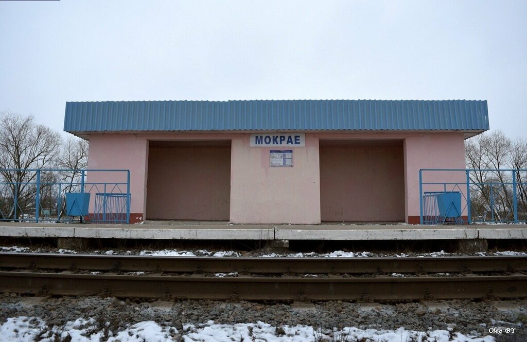 Tren istasyonu Mokraje, Mogiliovskaya oblastı, foto