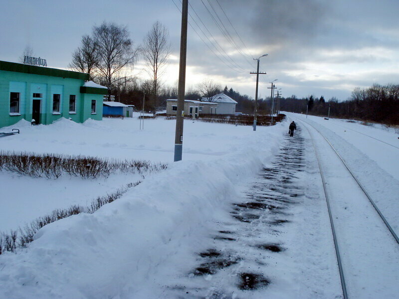 Tren istasyonu Liemnica Station, Vitebskaya oblastı, foto