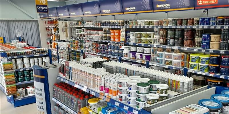 Boya ve cila malzemeleri üretim ve satış yerleri Мир Красок, Volokolamsk, foto