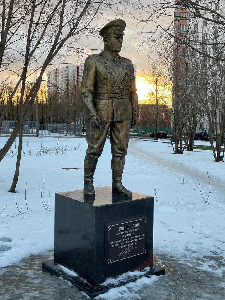 Anıt, heykel Александр Иванович Покрышкин, Moskova, foto