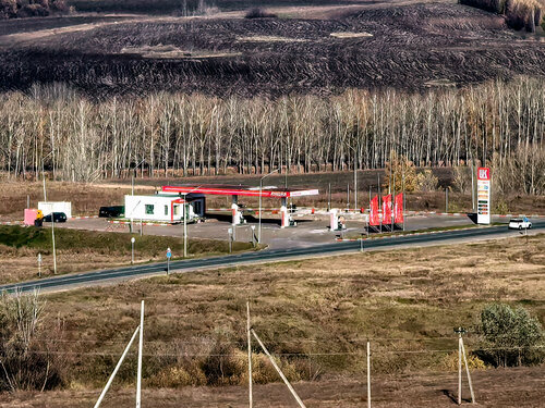 Benzin istasyonu Lukoil, Başkurdistan, foto