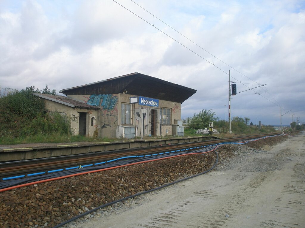 Tren istasyonu Neplachov, Güney Bohemya Bölgesi, foto