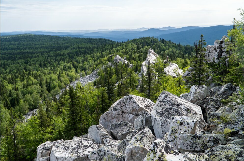 Dağ zirvesi Yurma Mountain, Çeliabinskaya oblastı, foto