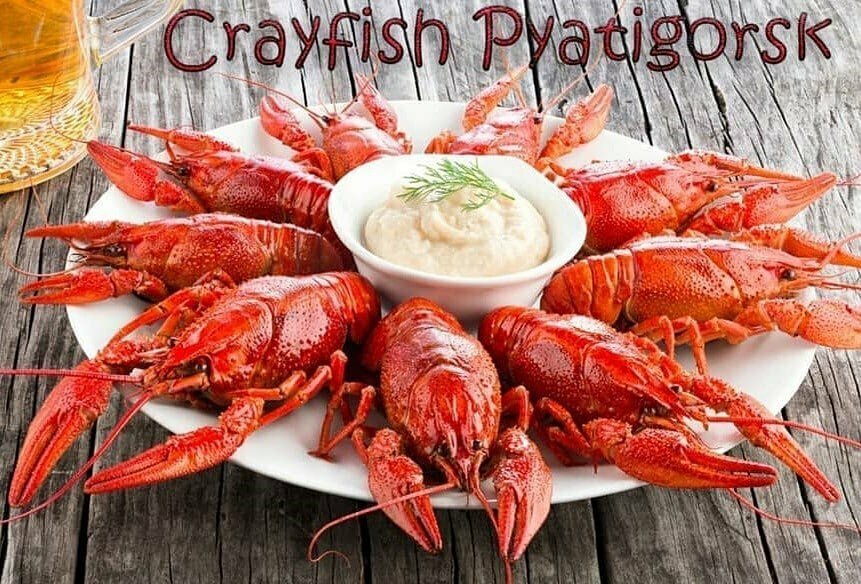 Balık ve deniz ürünleri Crayfish, Pyatigorsk, foto