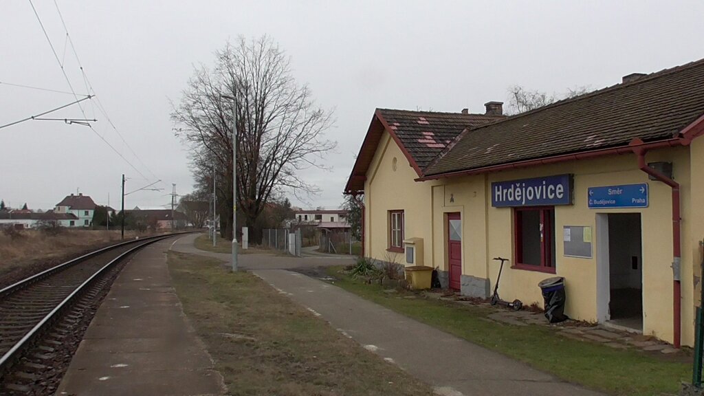 Tren istasyonu Hrdějovice, Güney Bohemya Bölgesi, foto