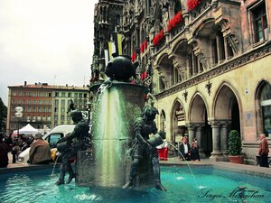 Fountain (Bavaria, Munich, Dienerstraße), çeşme  Münih'ten
