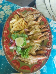 Pinacolada Beach Cafe (Goa, South Goa County, Salcete Taluk, Village of Colva), kafe  Goa'dan