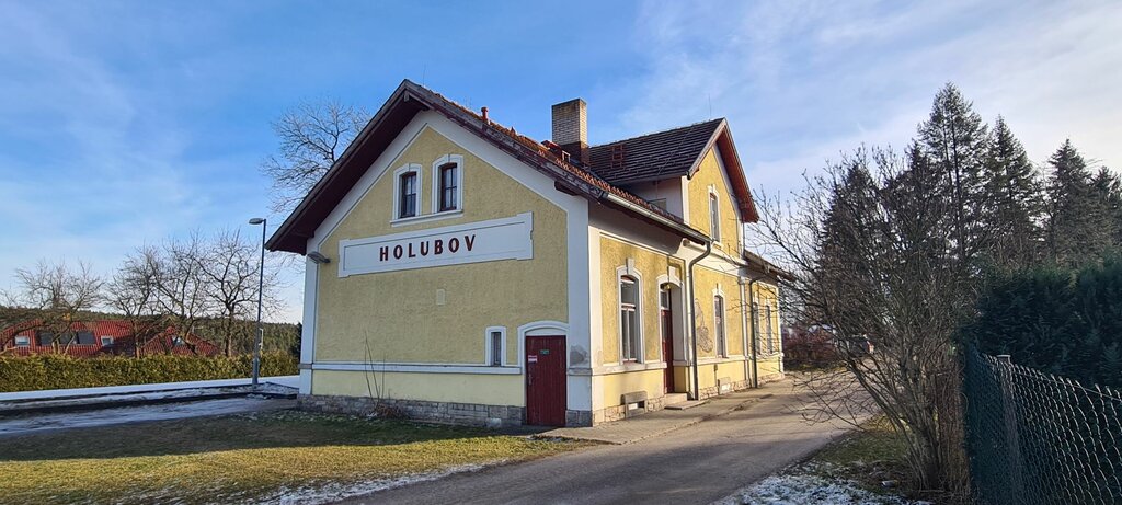 Tren istasyonu Holubov, Güney Bohemya Bölgesi, foto