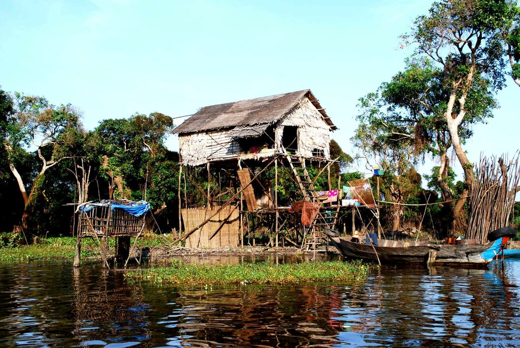 Turistik yerler Floating Village, on Tonle Sap Lake, Cambodia., Dünya, foto