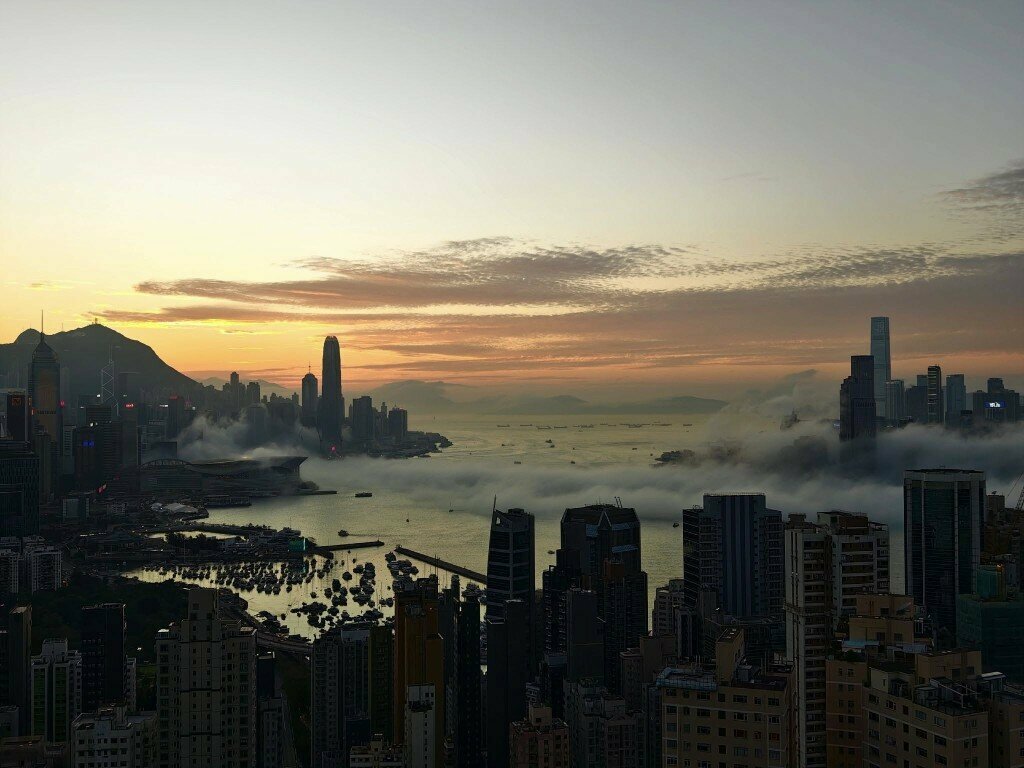 Dağ zirvesi Braemar Hill, Hong Kong, foto