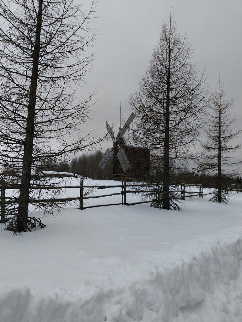 Turistik yerler Ветряная мельница из деревни Калгачиха, Arhangelskaya oblastı, foto